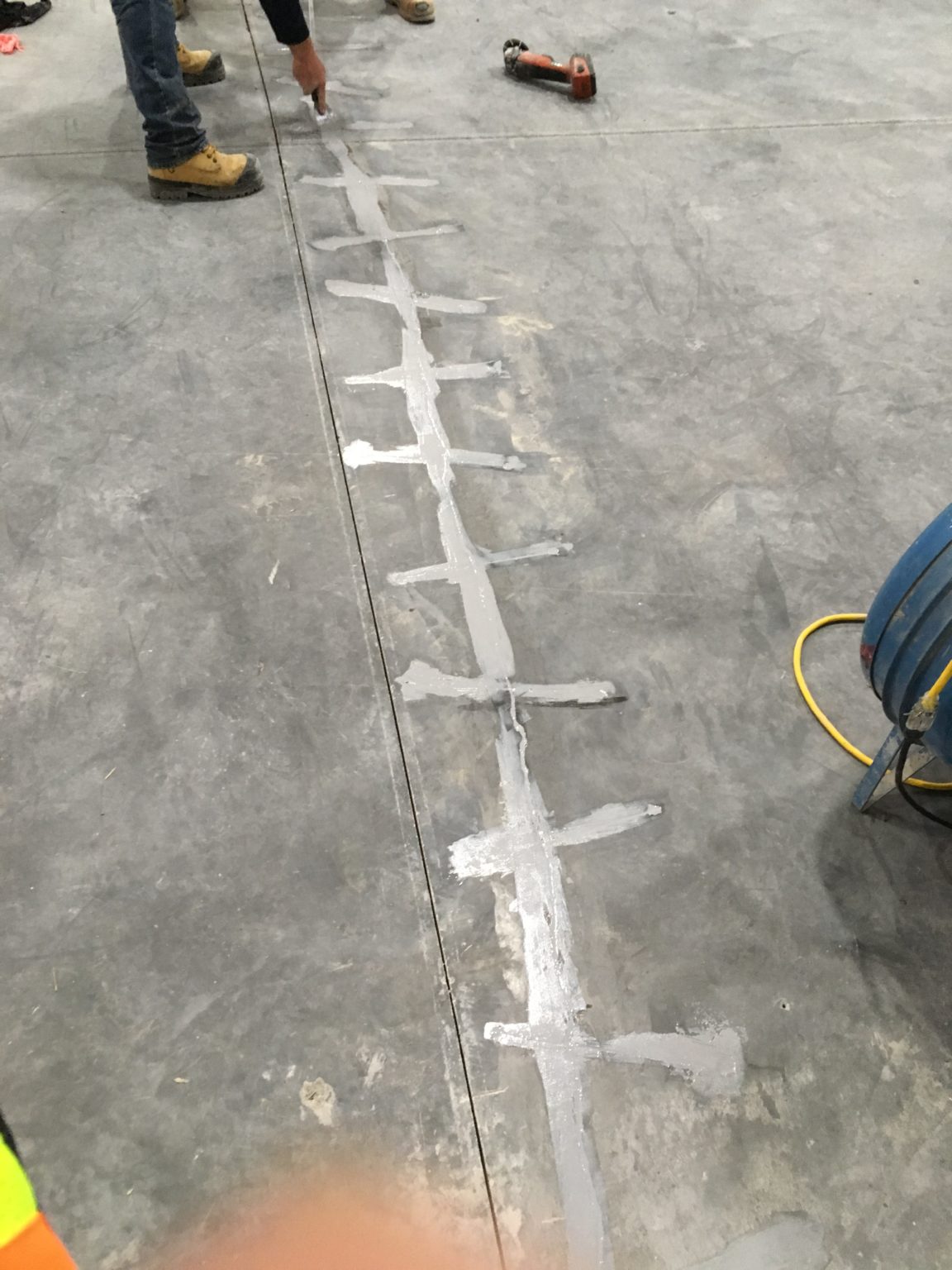 Warehouse Floor Repair - Rhino Carbon Fiber Crack Lock - Arrow ...