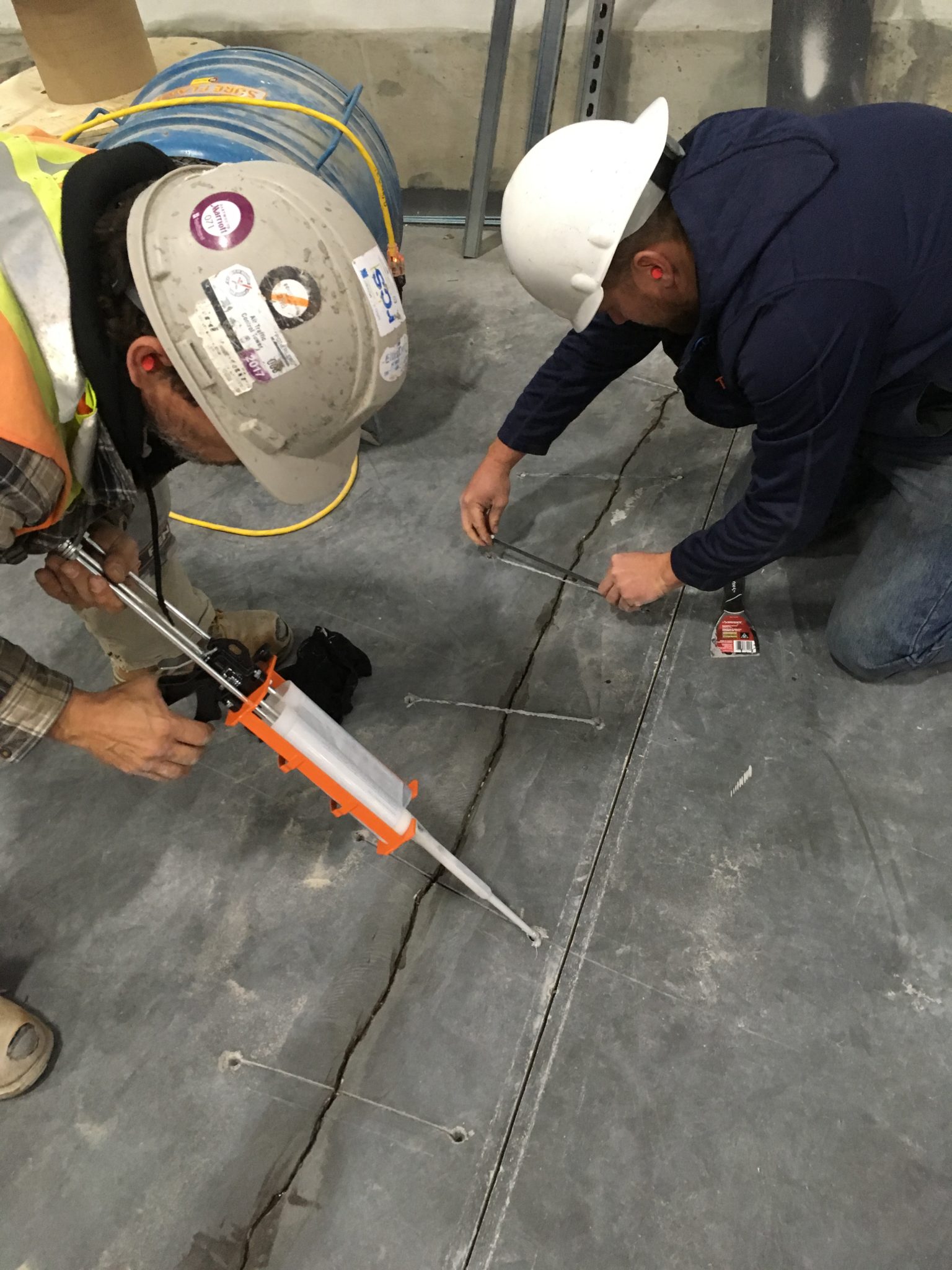 Warehouse Floor Repair - Rhino Carbon Fiber Crack Lock - Arrow ...